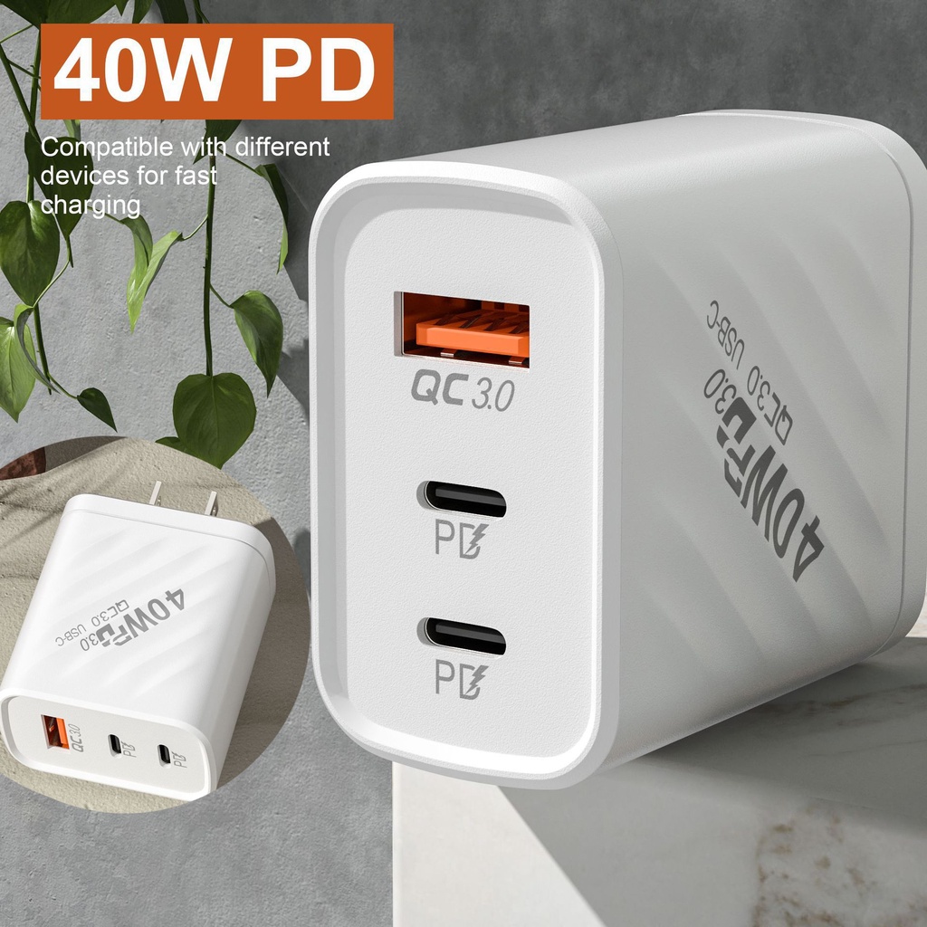 Usb / PD 3in1 】ที่ชาร์จ 40w 2.4A คุณภาพสูง สําหรับ Android C009 | Shopee Thailand
