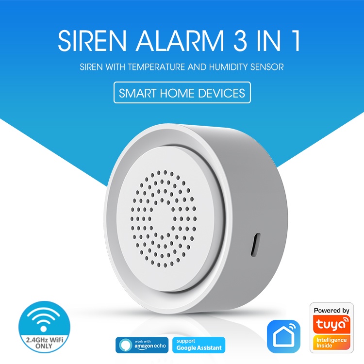 Tuya Wifi Smart Siren Alarm with Temp & Humidity Sensor 3 in 1 รุ่น ...