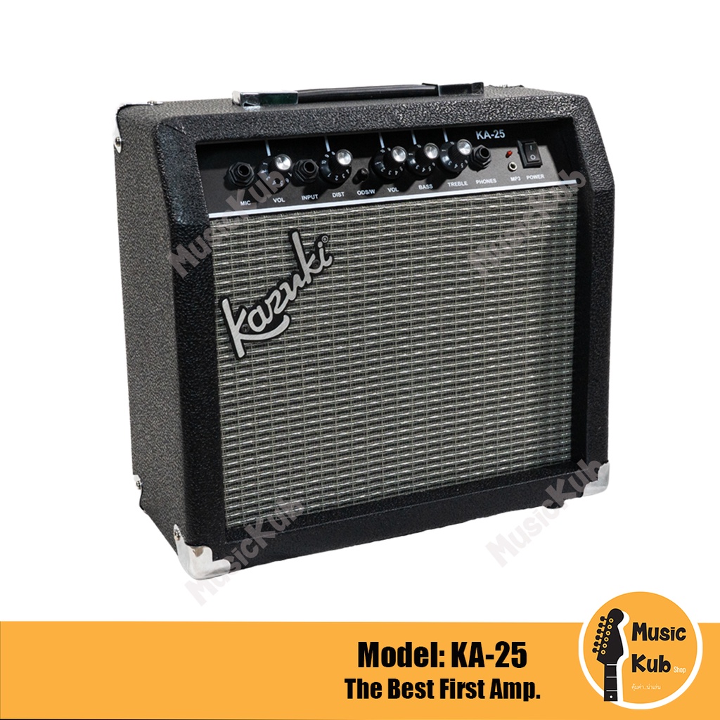KAZUKI KA-25 Electric Guitar Amplifier ตู้แอมป์ แอมกีต้าร์ไฟฟ้า 25 วัตต์ สีดำ รุ่น KA25 มีช่อง ...