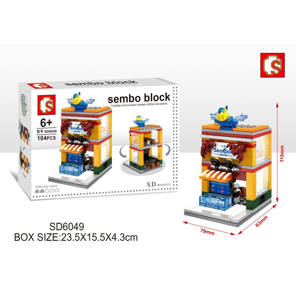 Sembo Block ตัวต่อเลโก้ ร้านอาหาร ซีฟู๊ด | Shopee Thailand