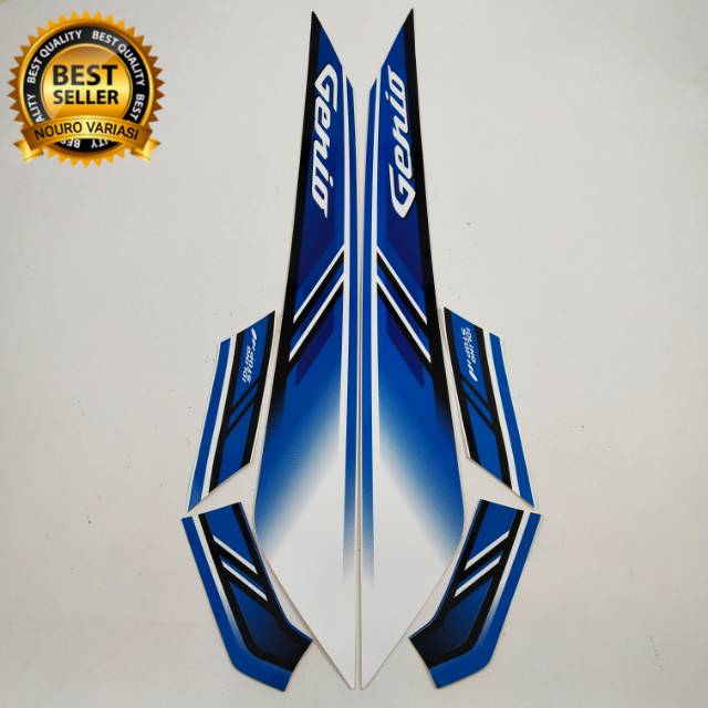 Putih 2020 honda genio แถบสีน้ําเงินและสีขาว สติ๊กเกอร์ตัวมาตรฐานคุณภาพ ...