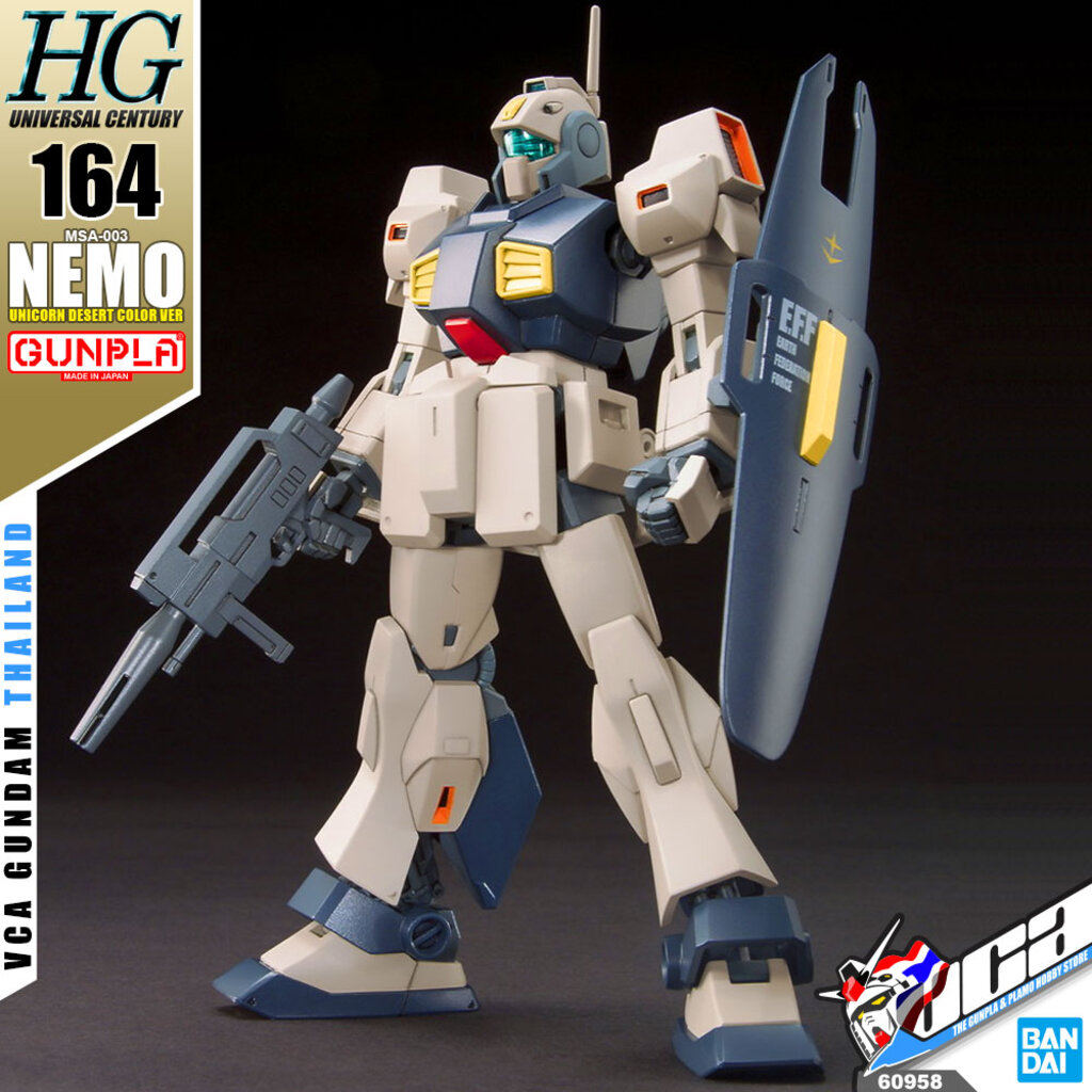 ⭐️ BANDAI GUNPLA HIGH GRADE UNIVERSAL CENTURY HGUC HG 1/144 MSA-003 NEMO UNICORN DESERT COLOR ...