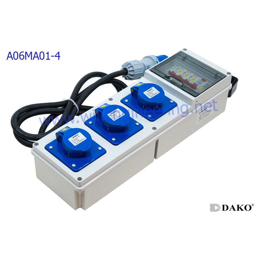 Dako Power Plug(เพาเวอร์ปลั๊ก) รุ่น A06MA01-4 16A 3Pin กล่องกระจายไฟ ...