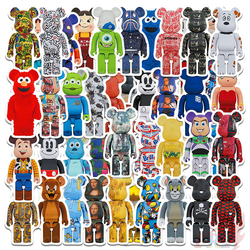 50Pcs/Set Bearbrick Series 01 สติ๊กเกอร์ Cartoon Character Cosplay DIY ...