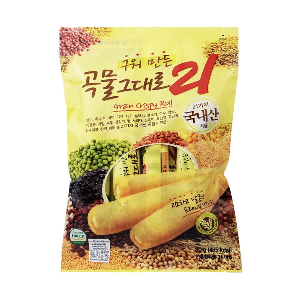 Gaemi Food Grain Crispy Roll 80G. เกมิฟู้ด ขนมธัญพืชอบกรอบสอดไส้ครีมชีส ...