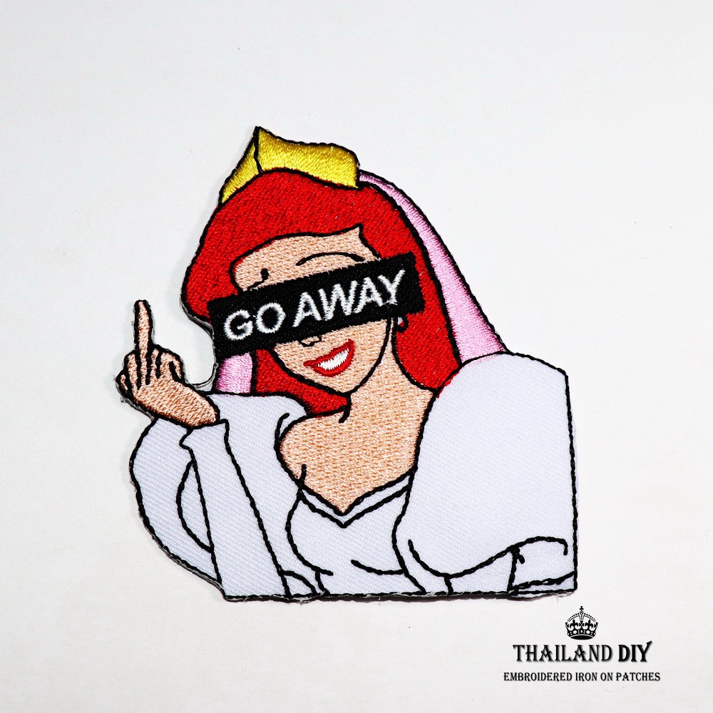 ตัวรีดติดเสื้อ ลาย เจ้าหญิง งานปัก ตลก กวนๆ ขำๆ Princess Patch wop DIY ตัวรีด อาร์ม ติดเสื้อ ตัว ...