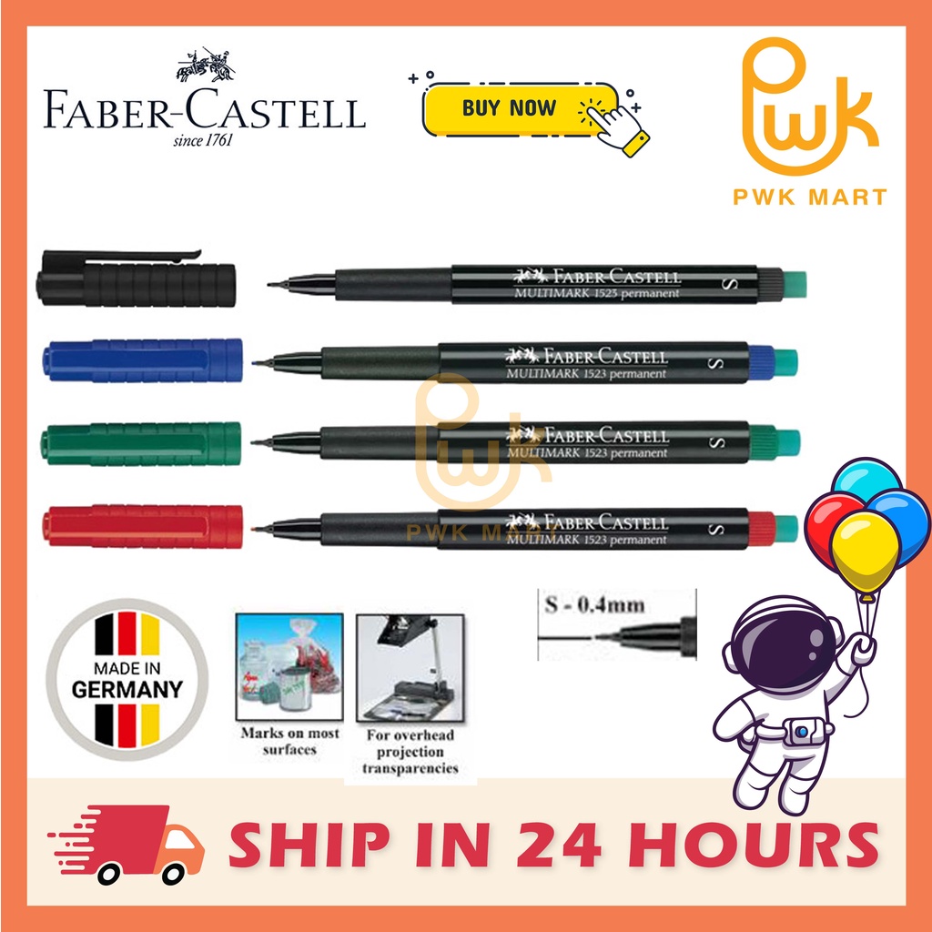 Faber-castell 1523 Multi Surface OHP Erasable ปากกามาร์กเกอร์ถาวร (S ...