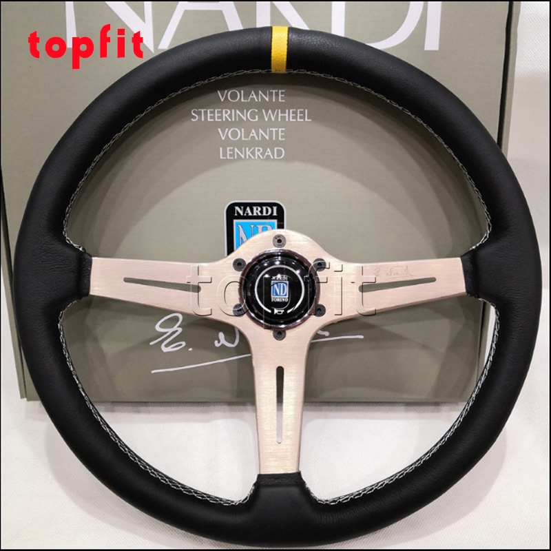 พวงมาลัย Nardi ND ขนาด 15 นิ้วพร้อมแตรหนังแท้ | Shopee Thailand