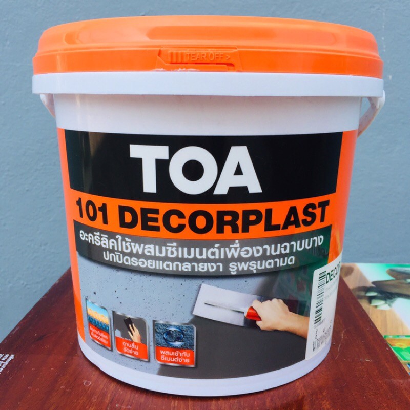 TOA 101 Decorplast อะครีลิคใช้ผสมซีเมนต์เพื่องานฉาบบาง ขนาด 4kg ...