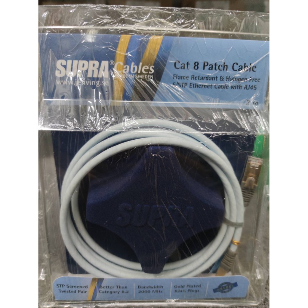 Supra Cat 8 STP Patch FRHF Blue Ethernet Cable w/ RJ45 สายแลน | Shopee Thailand