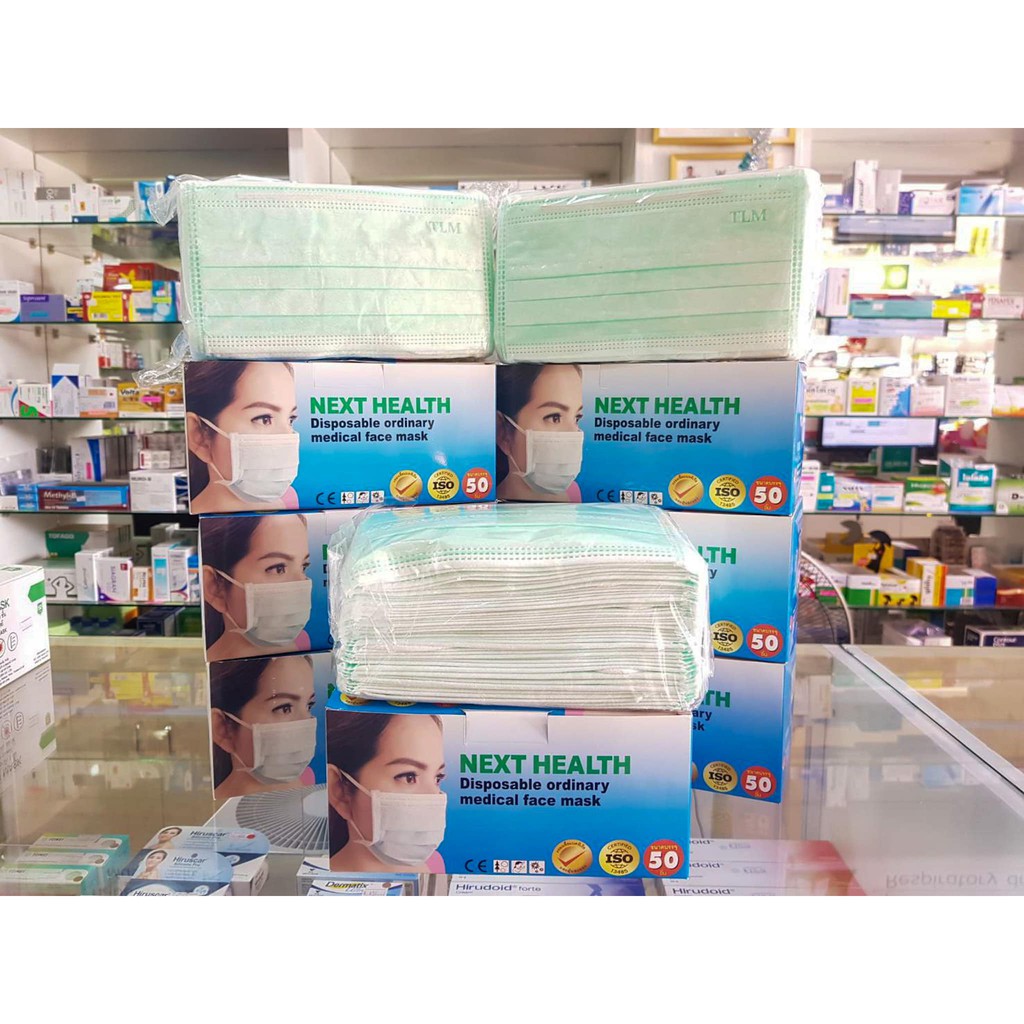 หน้ากากอนามัย 3 ชั้น สีเขียว NEXT HEALTH, MediMask, MindMask, SureMask ...