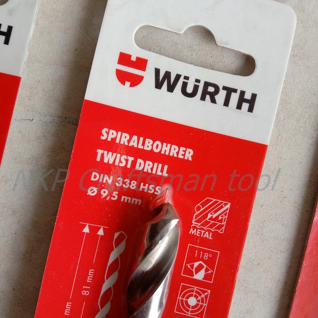 ดอกสว่านเจาะเหล็ก WURTH SPIRALBOHRER TWIST DRILL DIN338 HSS ขนาด 4MM ...