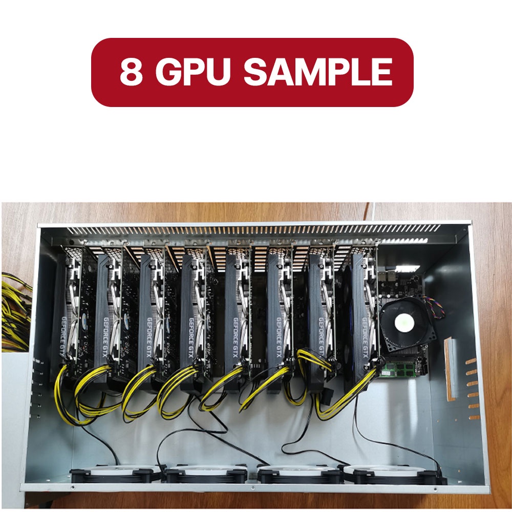 8 GPU Mining Rig เครื่องขุด เคสเครื่องขุด การ์ดจอ 8 ใบ เหมือง Etherum Bitcoin + 1800W 2600W ...