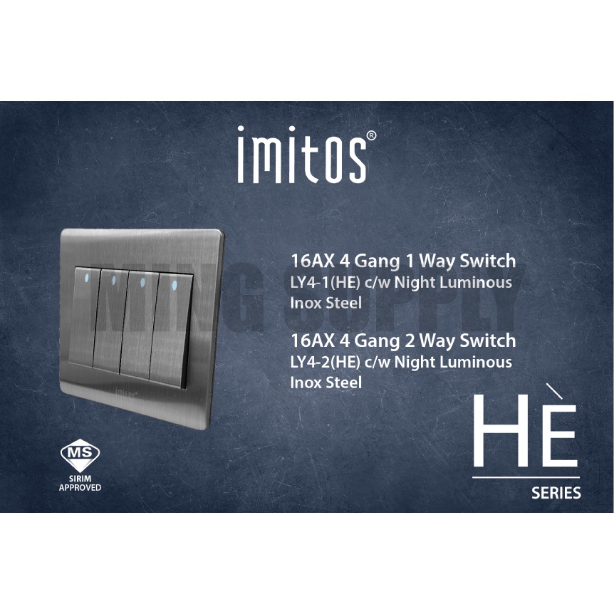 Ms _ SIRIM Imitos HE Series Inox Steel Socket Switch Modern Design Wall ...