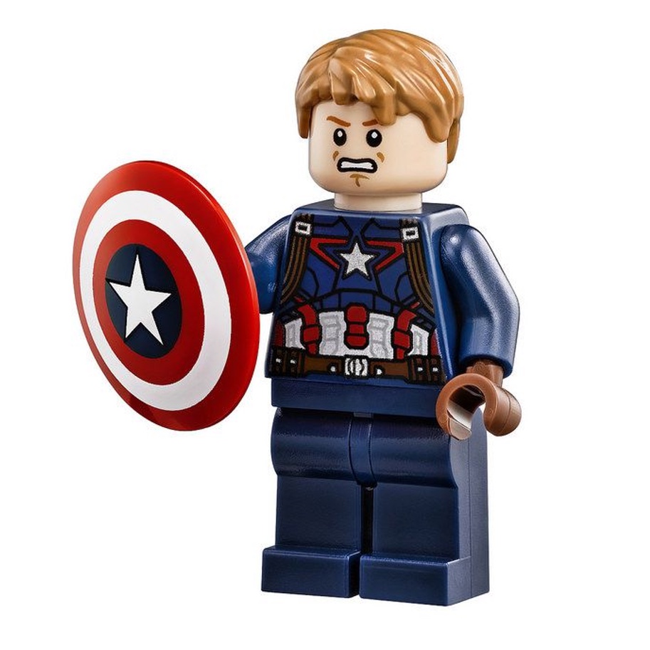 Lego Minifigure Marvel sh184 : Captain America - Detailed Suit - Dark ...