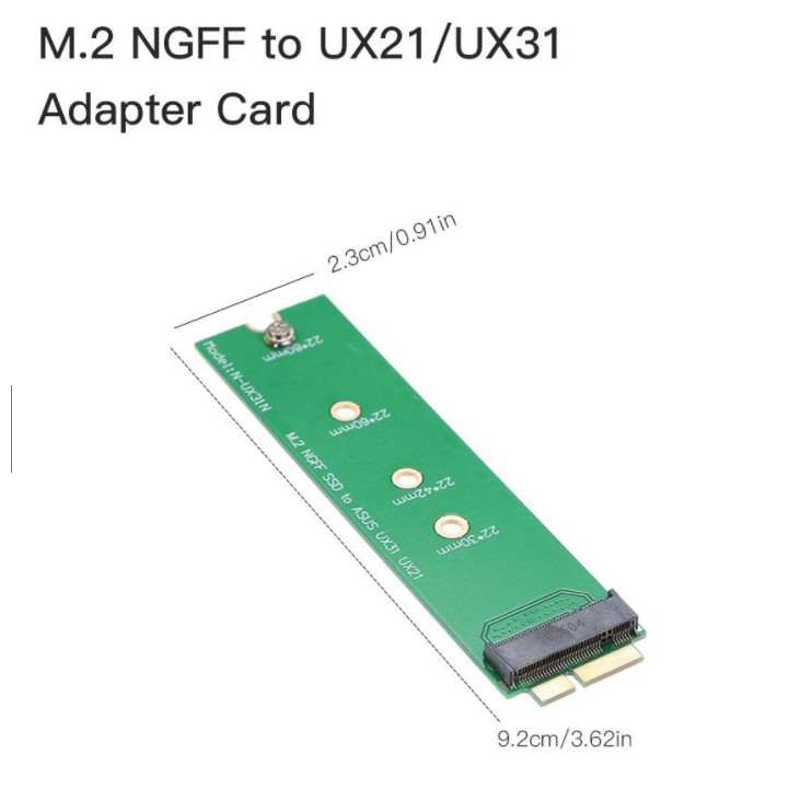 การ์ดแปลง M.2 SSD to Asus SSD UX SSD Adapter For Asus UX21 / UX31 ...
