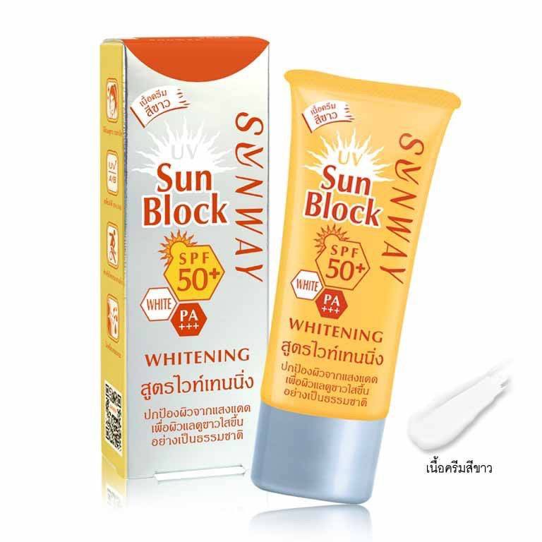(แพ็คเกจใหม่)ครีมกันแดด สูตรไวท์เทนนิ่งSunway Sunblock CreamSPF50+PA ...