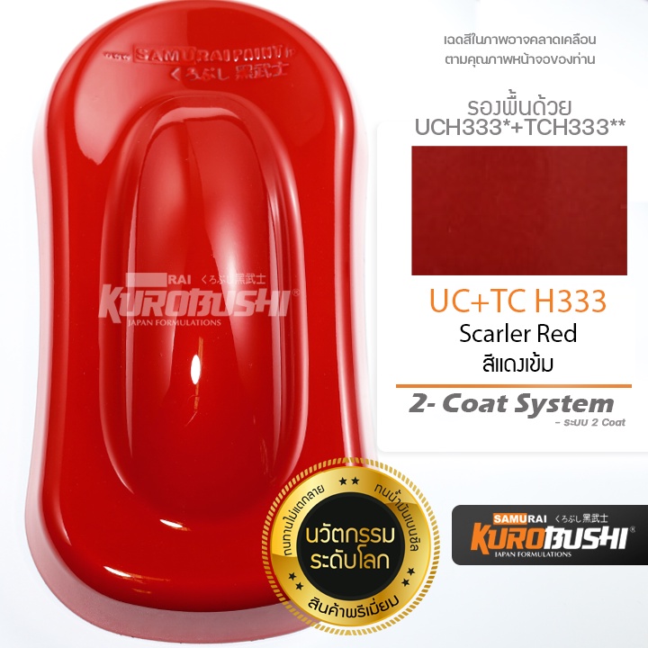 UC+TC H333 สีแดงเข้ม Scarlet Red 2-Coat System สีมอเตอร์ไซค์ สีสเปรย์ ...