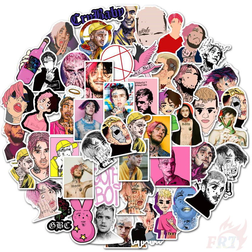 50pcs Set Lil Peep Series 01 Stickers Hiphop Rap Singer Rapper Diy