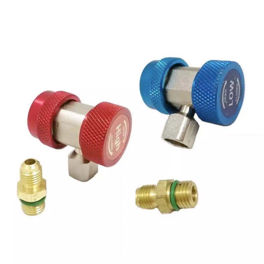 คอปเปอร์ เติมน้ำยาแอร์ R134a (สีน้ำเงิน+สีแดง) แพคคู่ AC Coupler R134a ...
