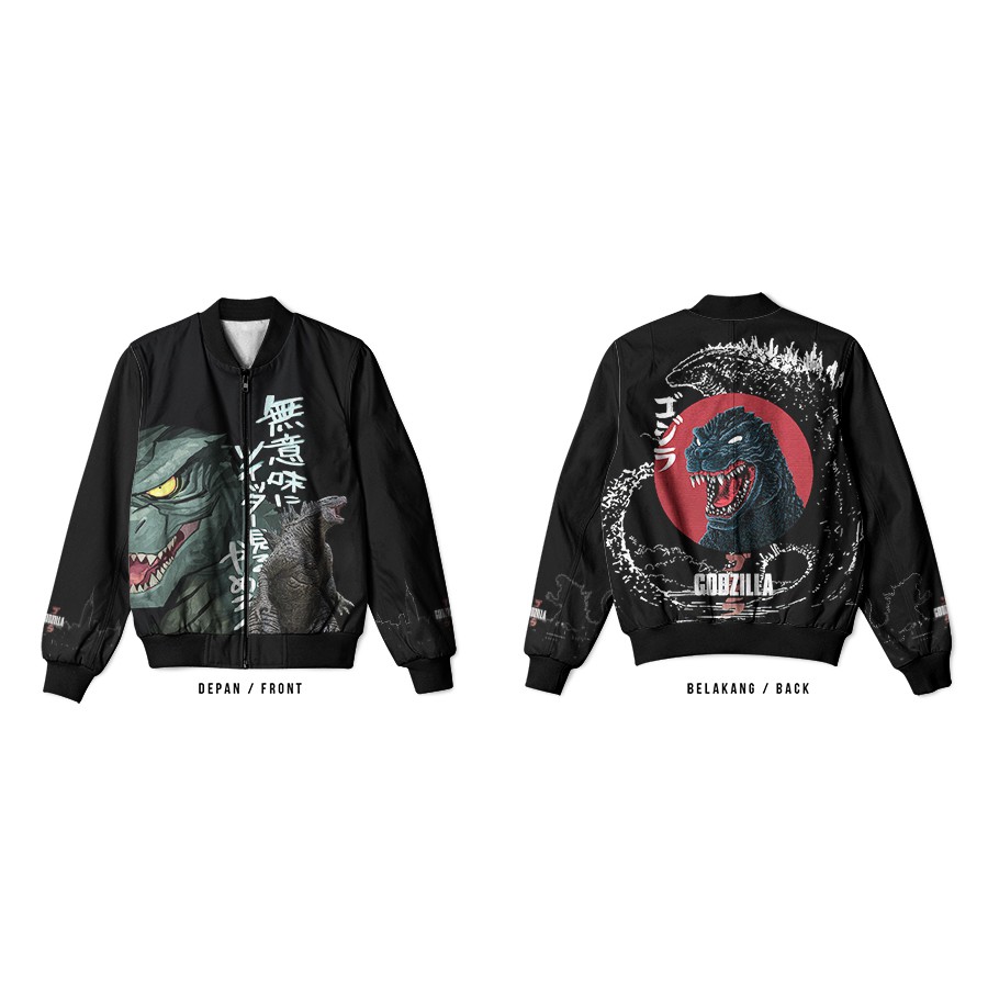 Bomber Jacket ผู้ชายผู้หญิง Godzilla Japan King Of Monster Custom ...