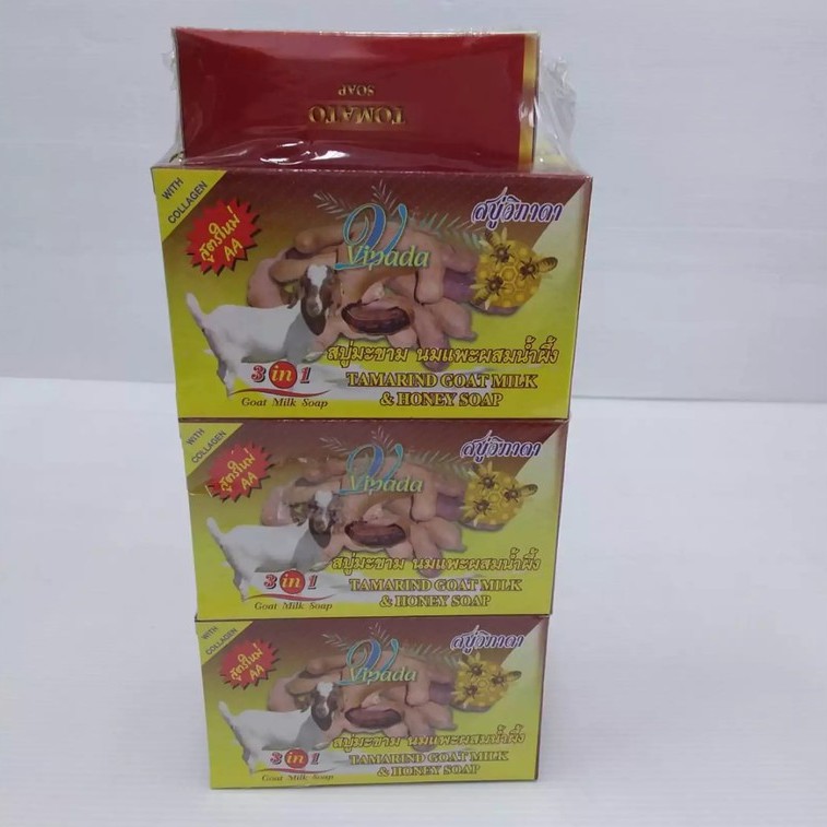 วิภาดา Tammarine Goat Milk And Honey Soap 3 in 1 goat milk Soap 7 ชิ้น ...