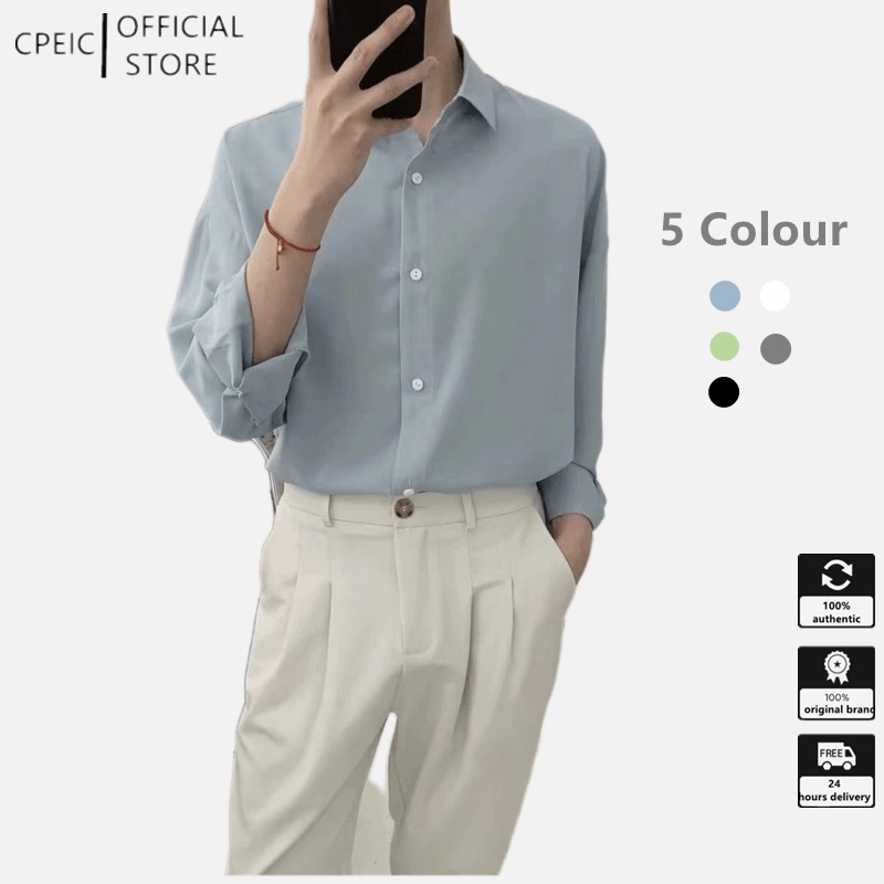 ☆Cpeic★เสื้อเชิ้ตแขนยาว แบบนิ่ม ป้องกันริ้วรอย คุณภาพสูง สไตล์เกาหลี ...
