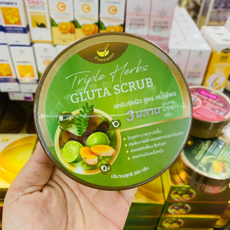 Baan Sai Thong Herbal Gluta Scrub 300g. บ้านทรายทอง สครับขัดผิวสมุนไพร ...