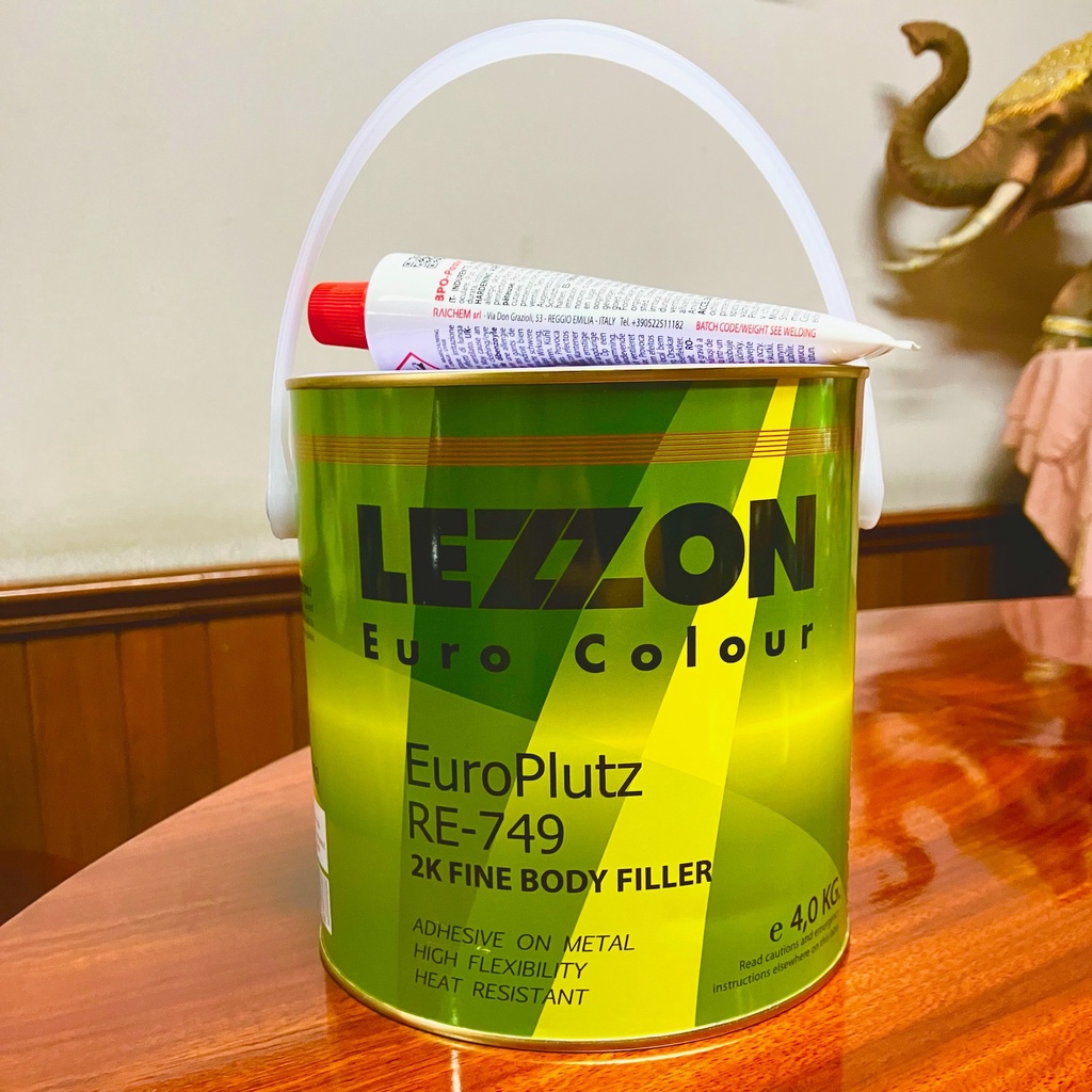 Lezzon Euro Color No. RE-749 2K Fine Body Filler สีโป้วเหลือง ชนิด ...