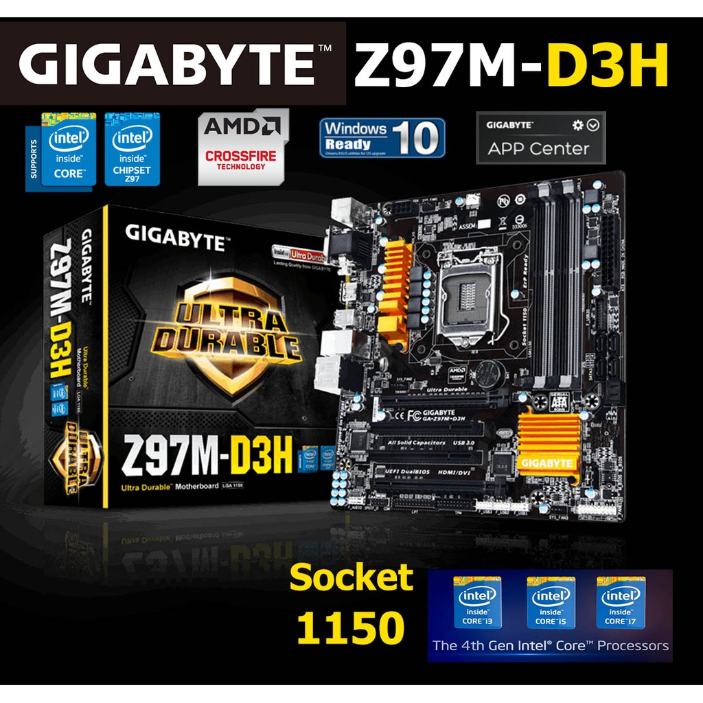 Mainboard INTEL GIGABYTE Z97M-D3H (Socket 1150) มือสอง พร้อมส่ง แพ็คดี ...