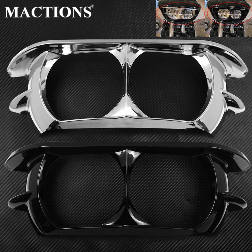 Motorcycle ABS Dual Headlight Fairing Trim Bezel Headlamp Cover Black ...