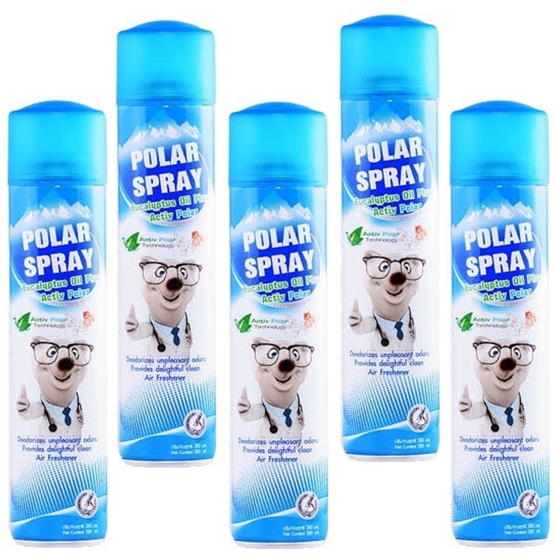 polar spray สเปรย์ปรับอากาศกลิ่นยูคาลิปตัส 280 ml จำนวน {{5 ขวด ...