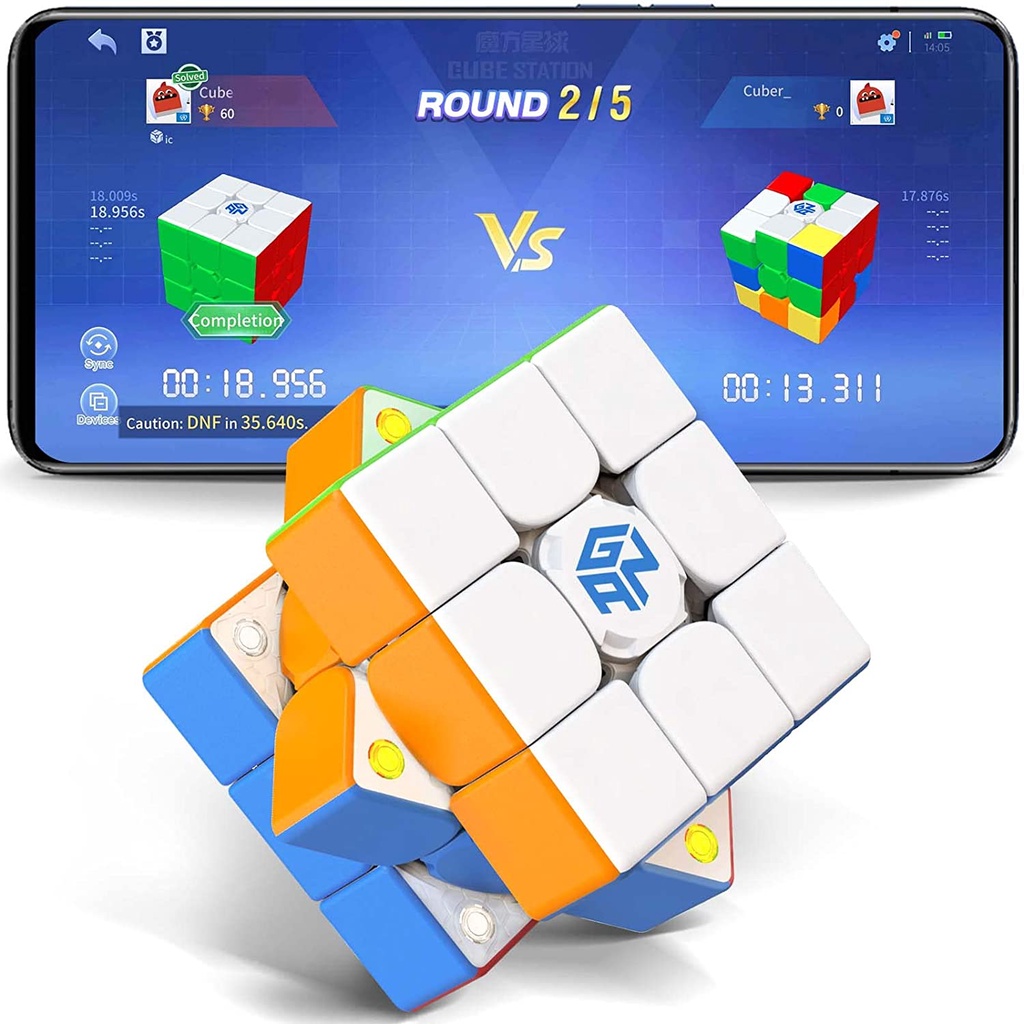 Gan 356 i ลูกบาศก์ไร้สติกเกอร์ ความเร็ว 3x3 ระดับ พร้อมแอพ CubeStation ...