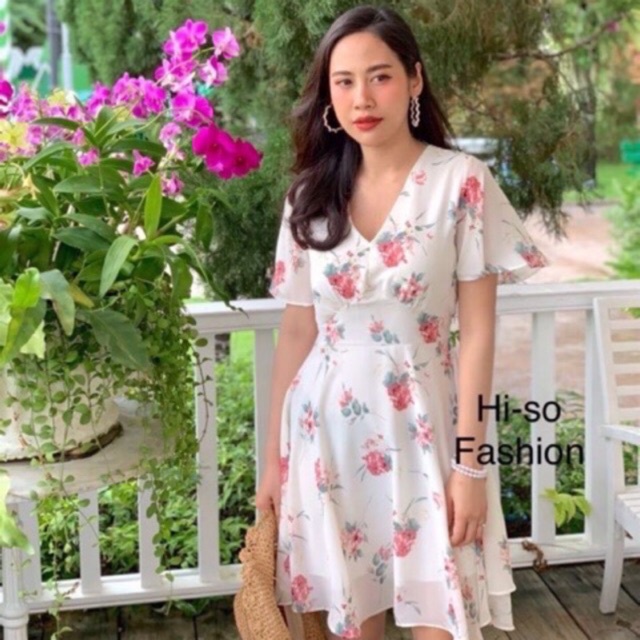 [USED] Hi-so floral dress ไฮโซเดรสมือ2 hiso #มือสอง | Shopee Thailand