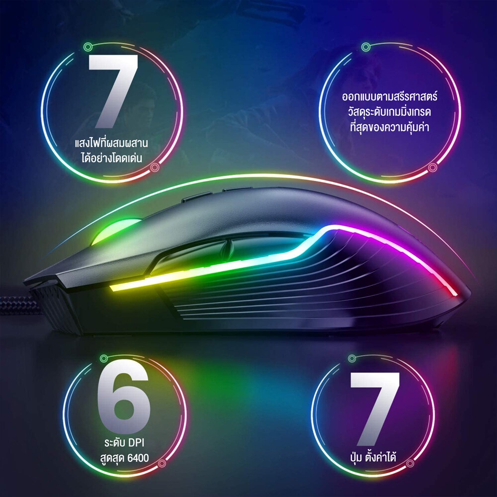 Onikuma CW905 Sakura / Mizu / Yuki / Fuji Gaming Mouse เม้าส์เกมมิ่ง ...
