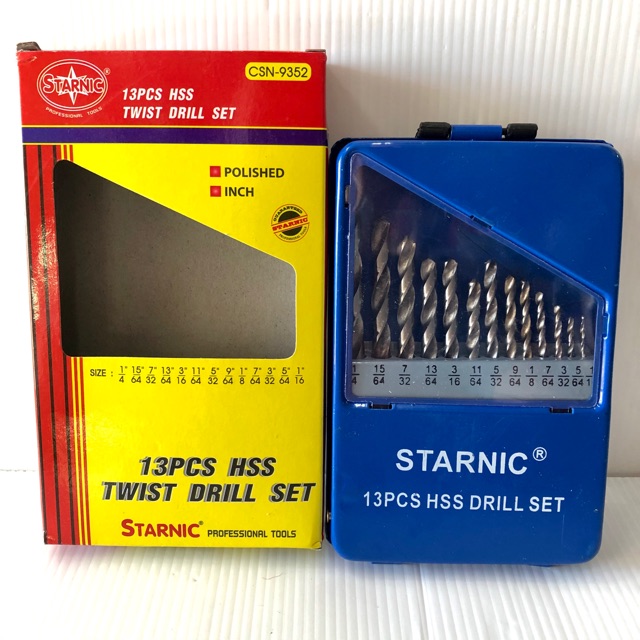ชุดดอกสว่าน ดอกสว่านชุด ไฮสปีด รุ่นงานหนัก Starnic (13ตัว/ชุด)หุน ดอกสว่านเจาะเหล็ก เจาะสแตนเลส ...