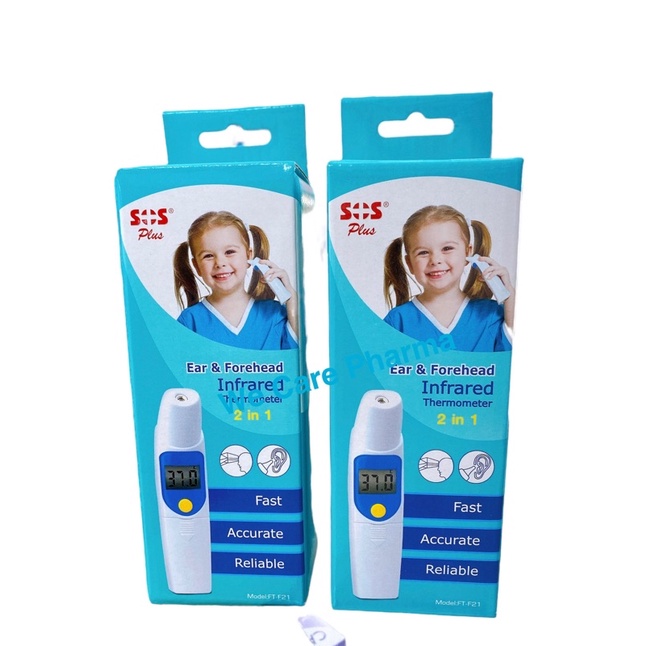 SOS THERMOMETER เทอร์โมมิเตอร์ ชนิดอินฟราเรด วัดหูและหน้าผาก | Shopee ...