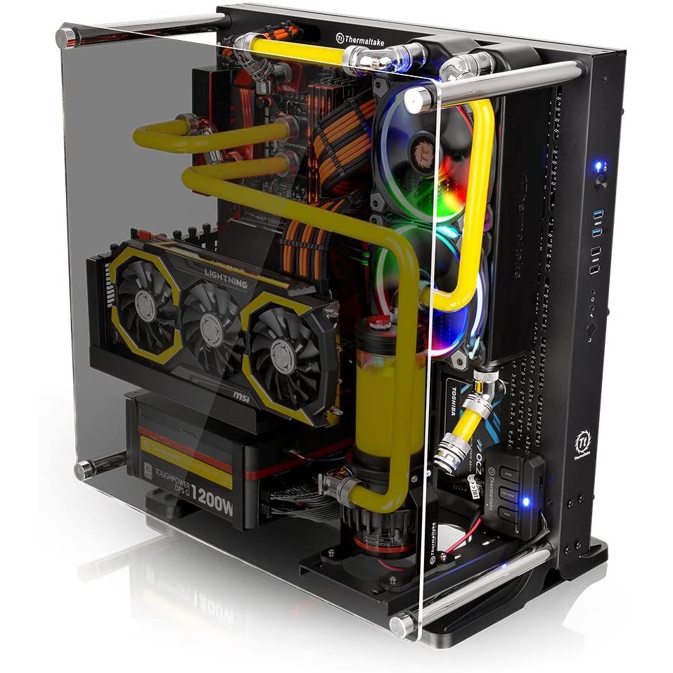 CASE (เคสกระจก) THERMALTAKE CORE P3 TEMPERED GLASS BLACK | Shopee Thailand