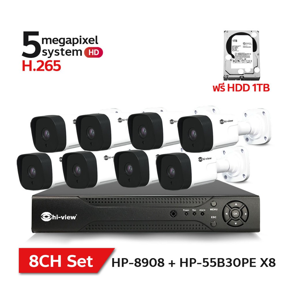 Hi-view กล้องวงจรปิด กล้องไอพี IP Camera ชุดกล้องวงจรปิด พร้อมติดตั้ง ...
