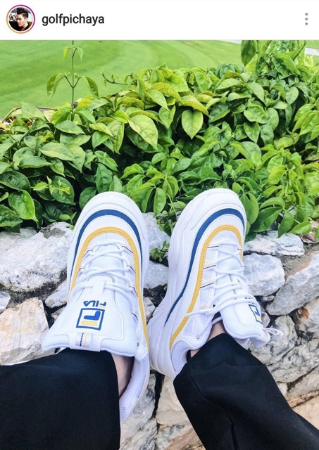 Fila Ray X Folder สีขาวเหลือง แบบคุณกอล์ฟ | Shopee Thailand