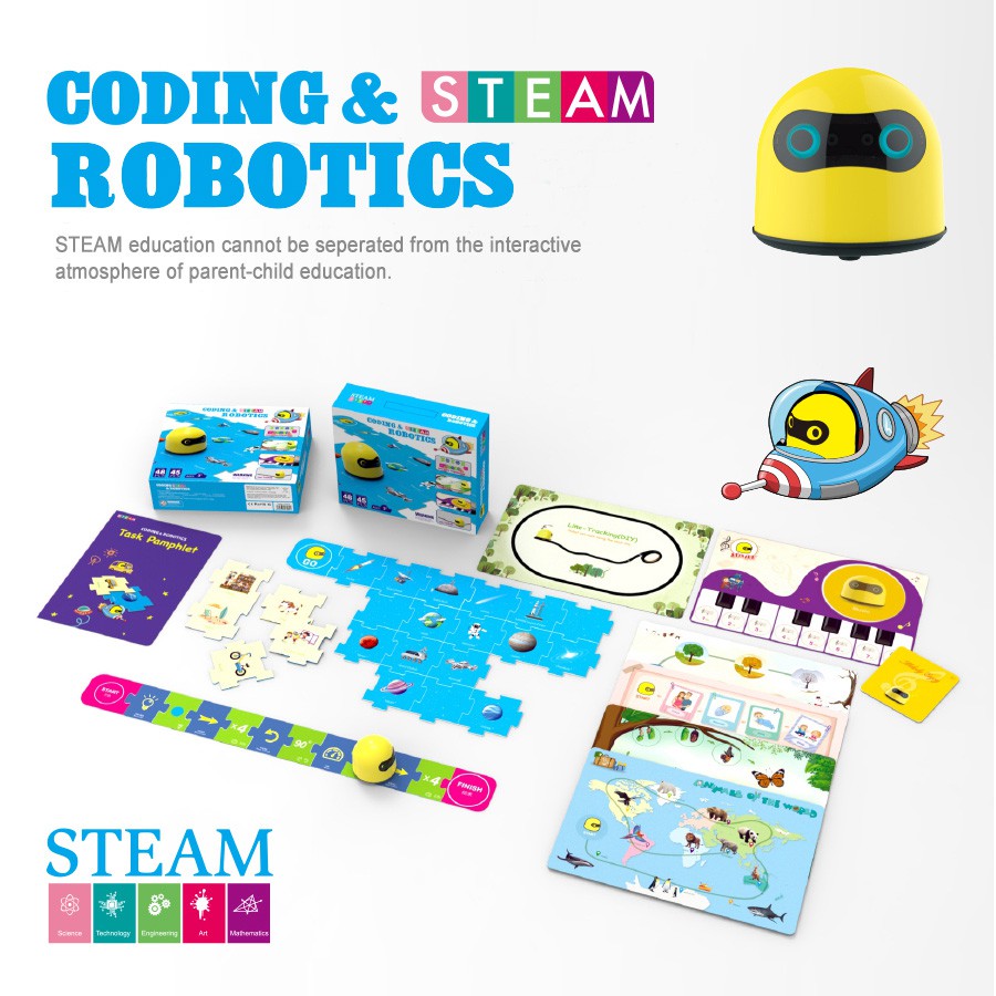 หุ่นยนต์ เขียนโปรแกรม ของเล่นเสริมพัฒนาการ ฝึกสมาธิ พัฒนาคิดเชิงบวก Robot Genius coding Toy ...