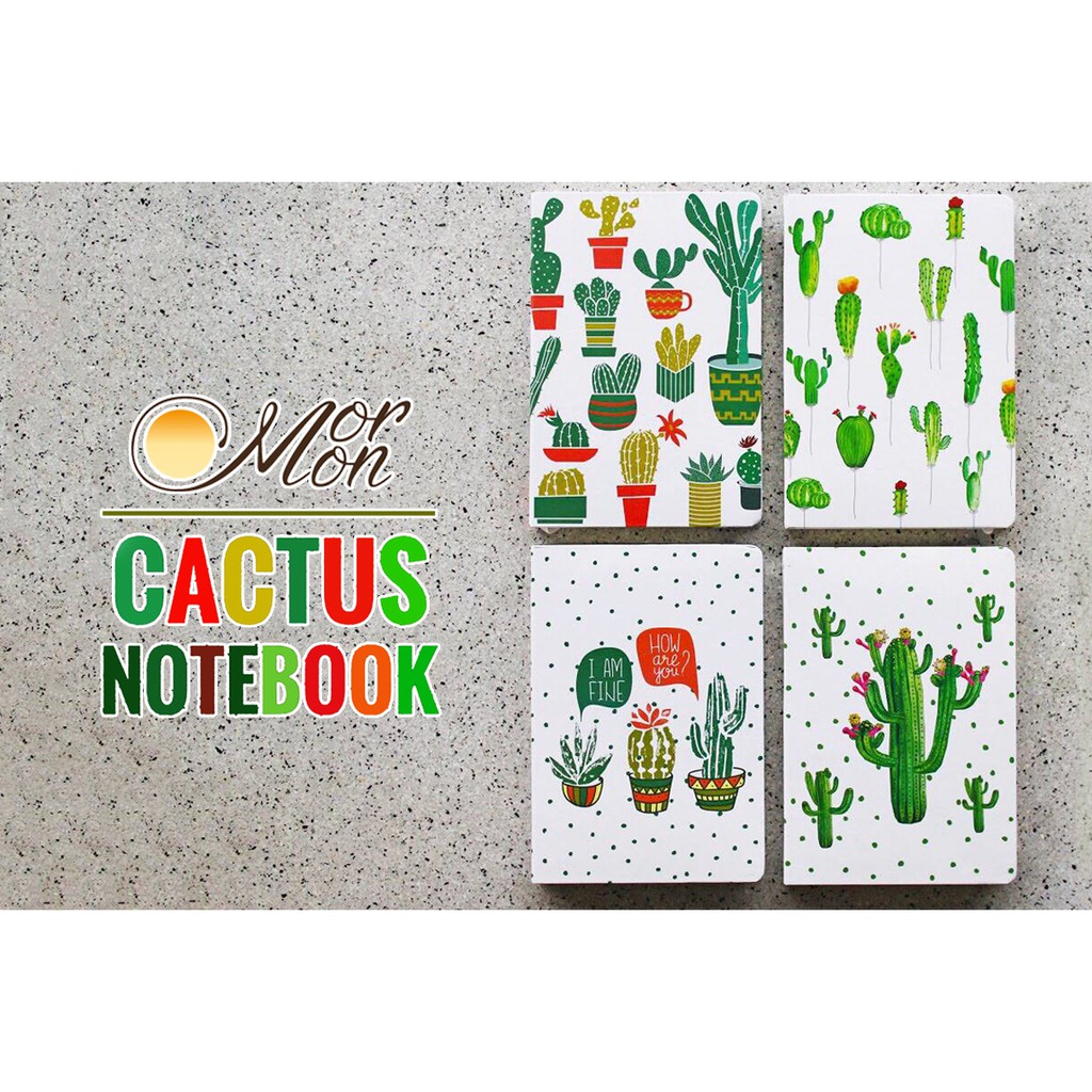 MorMon Cactus Notebook (สมุดจด ลาย กระบองเพชร) | Shopee Thailand