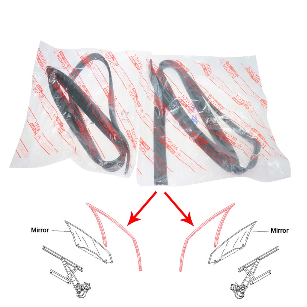 ร่องสักหลาดกระจกประตูหน้า บน ซ้าย ขวา โตโยต้า โคโรลล่า สปรินเตอร์ E110 ตองหนึ่ง Toyota Corolla
