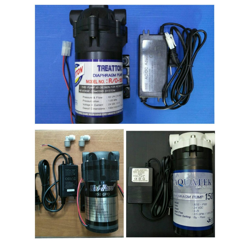 ฟรี ข้อต่อ เมื่อซื้อ ปั๊มอัดเข้า RO. AQUATEK TREATTON UNIPURE 150 gpd ใชักับ เครื่องกรอง เครื่อง ...