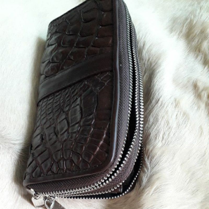 กระเป๋าสตางค์หนังจระเข้แท้ crocodile shagreen wallet | Shopee Thailand