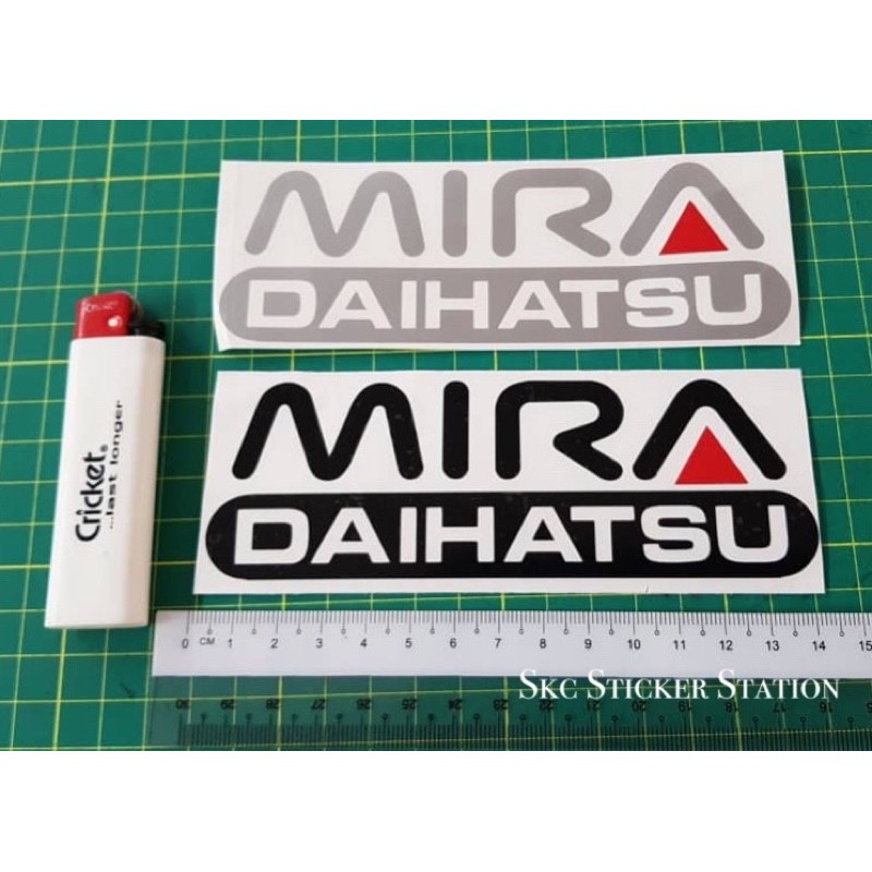 สติ๊กเกอร์ mira Daihatsu การออกแบบตัด (สีดําและเศษไม้) mira daihatshu ...
