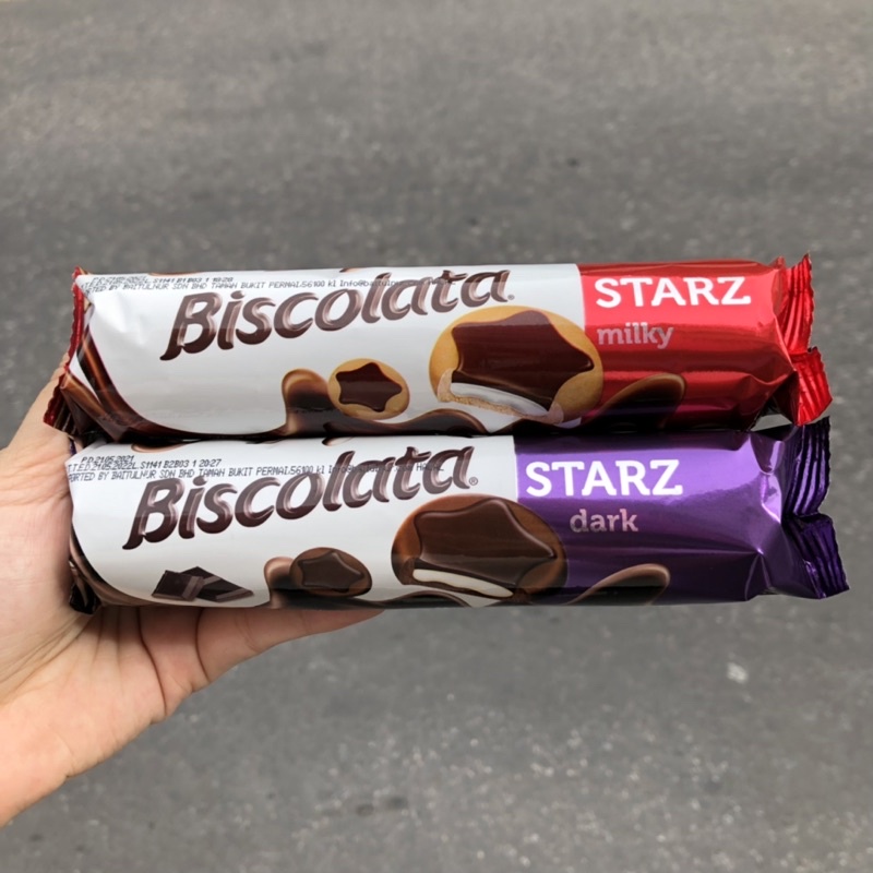 Biscolata Starz Chocolate Coated Biscuit บิสกิตเคลือบช็อกโกแลตรูปดาวสอด ...