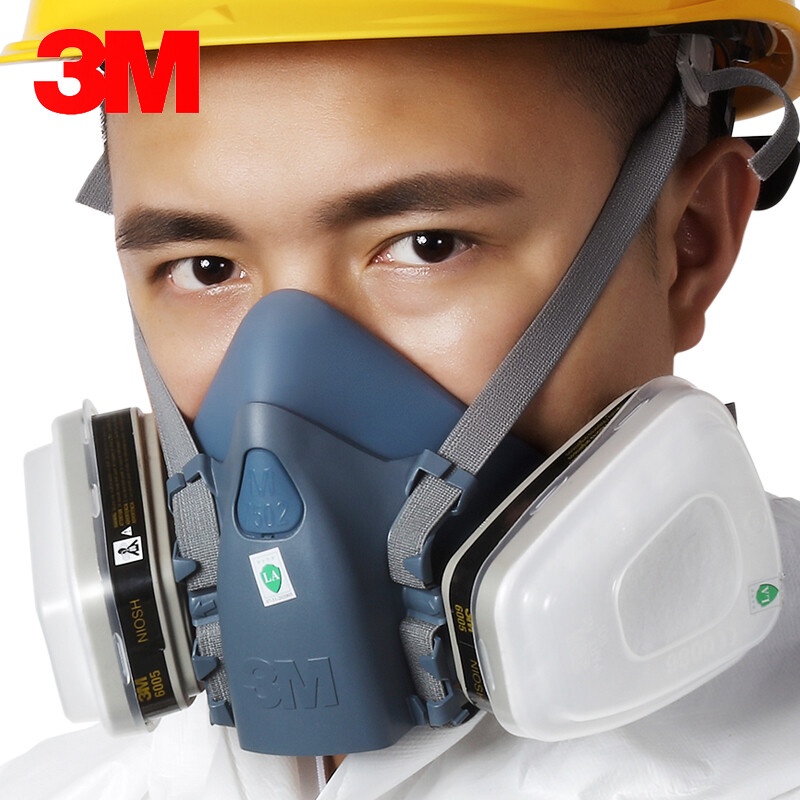 ชุดหน้ากากซิลิโคน 3M 7502 7502+6006 ป้องกันสารพิษ 7 ชิ้น | Shopee Thailand