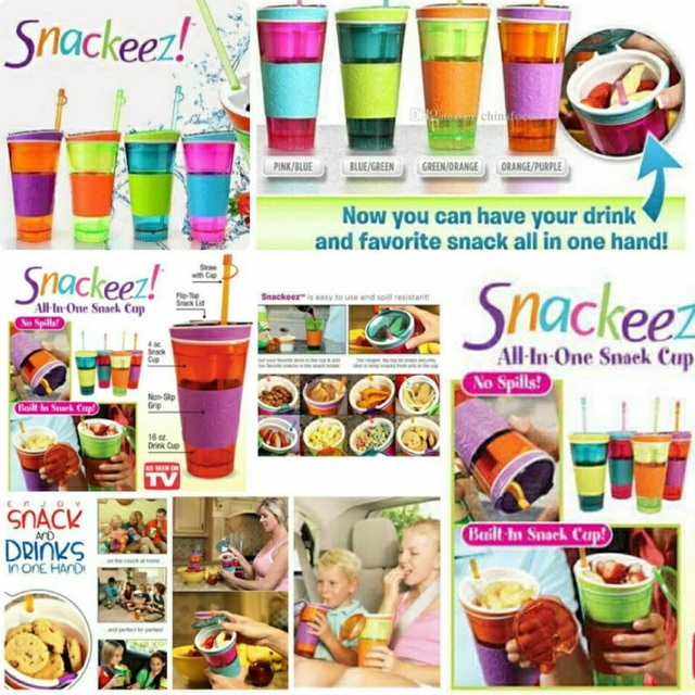 แก้วน้ำ2in1 Snack & Drink Snackeez Travel Cup Kids | Shopee Thailand