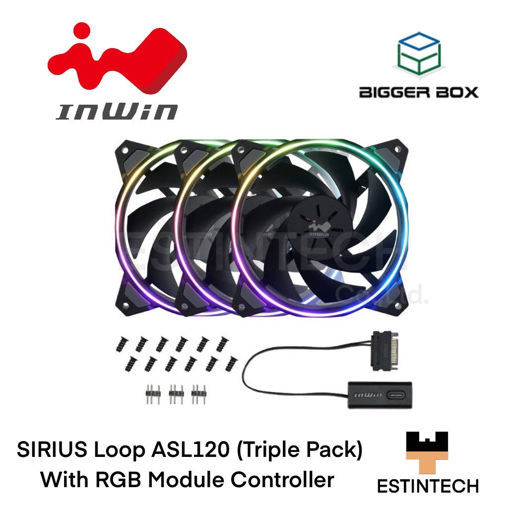 CASE FAN (พัดลมเคสคอมพิวเตอร์) InWin Sirius Loop ASL120 (Triple Pack ...